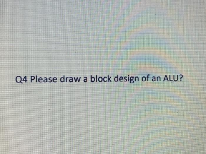 Solved Q4 Please draw a block design of an ALU? | Chegg.com