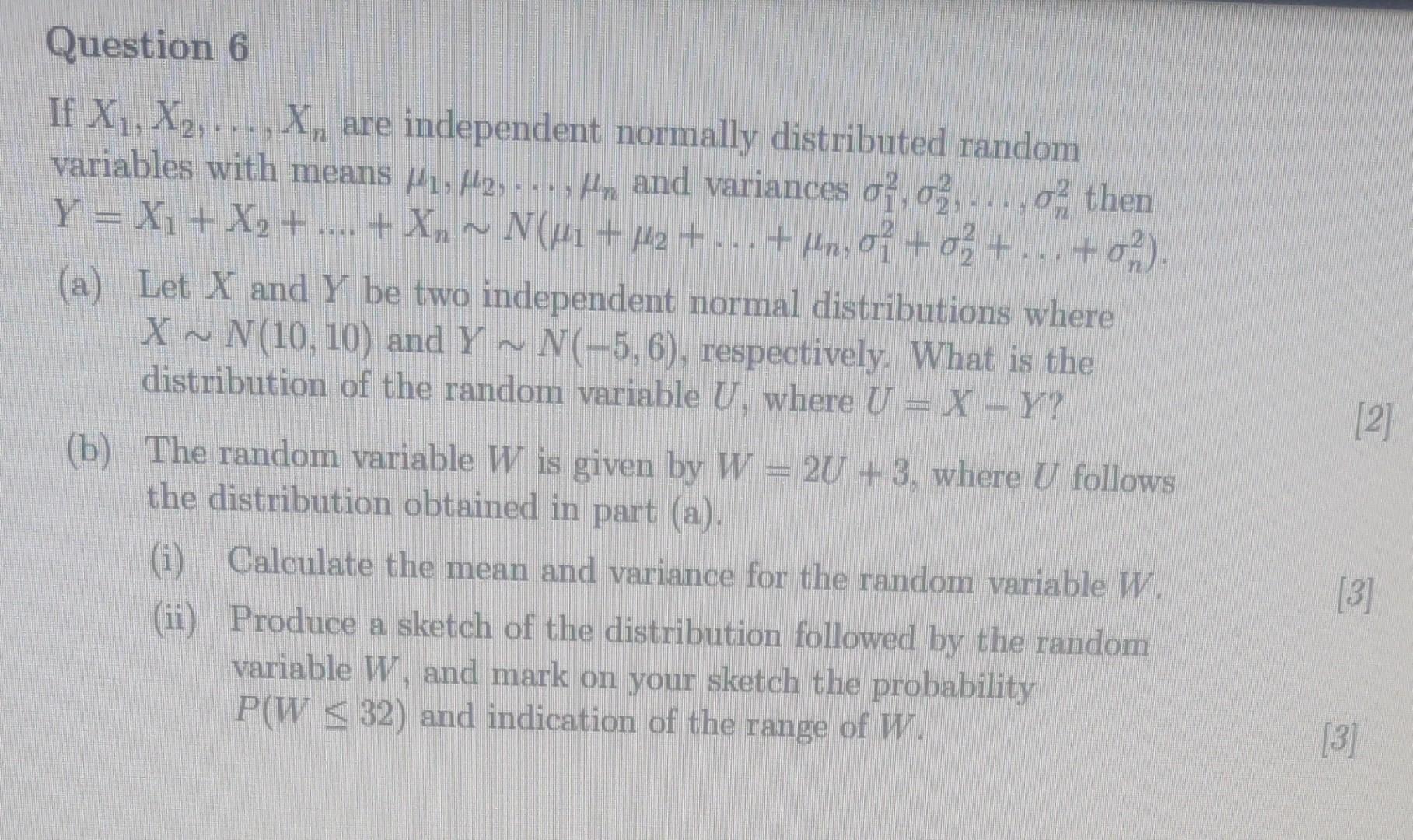 Solved If X1,X2,…,Xn are independent normally distributed | Chegg.com