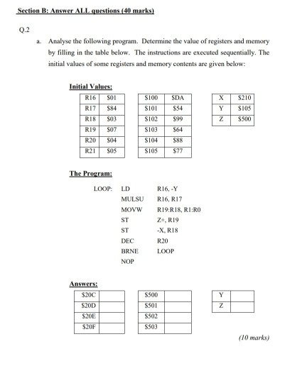 Solved Section B: Answer ALL questions (40 marks) 0.2 | Chegg.com