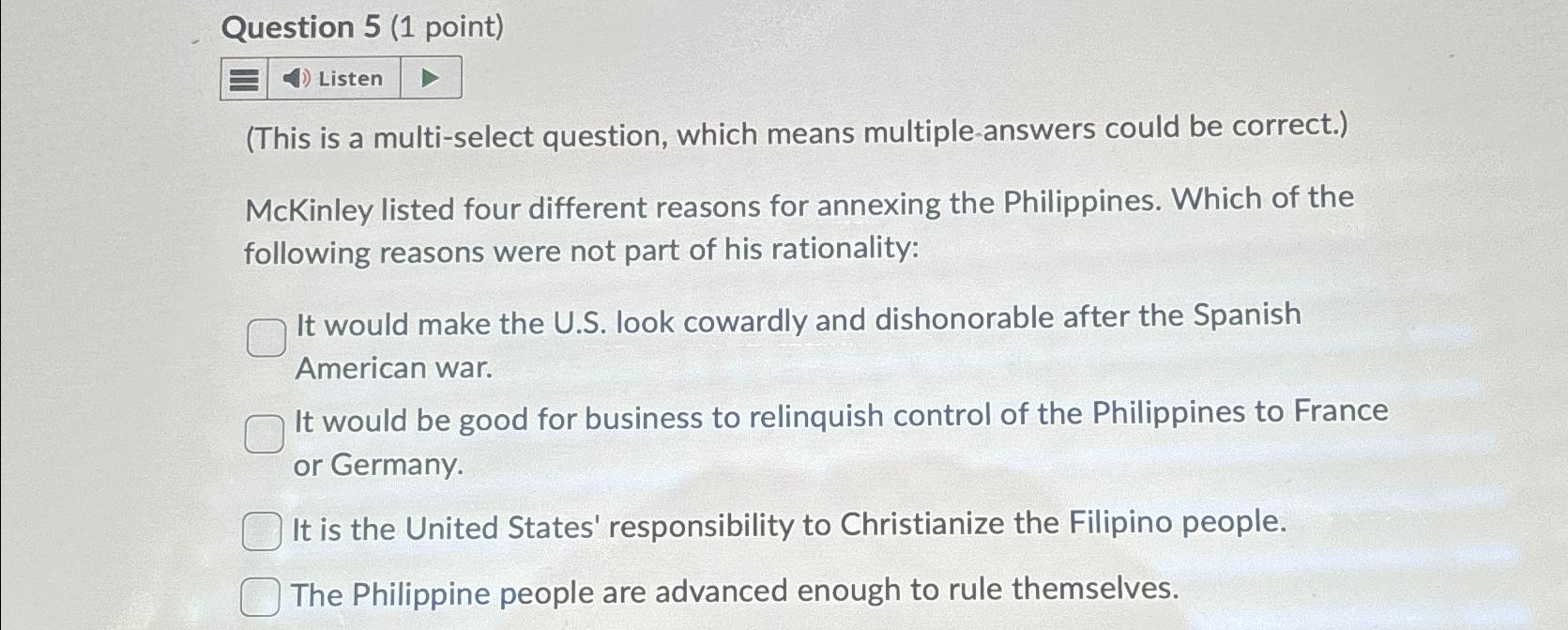 Solved Question 5 (1 ﻿point)Listen(This is a multi-select | Chegg.com