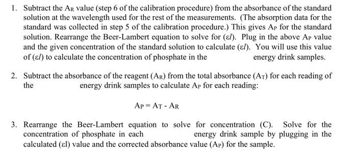 Solved Standard Phosphate Solution Wavelength: | Chegg.com