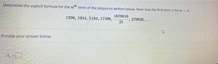 Solved Determine the explicit formula for the nth term of | Chegg.com