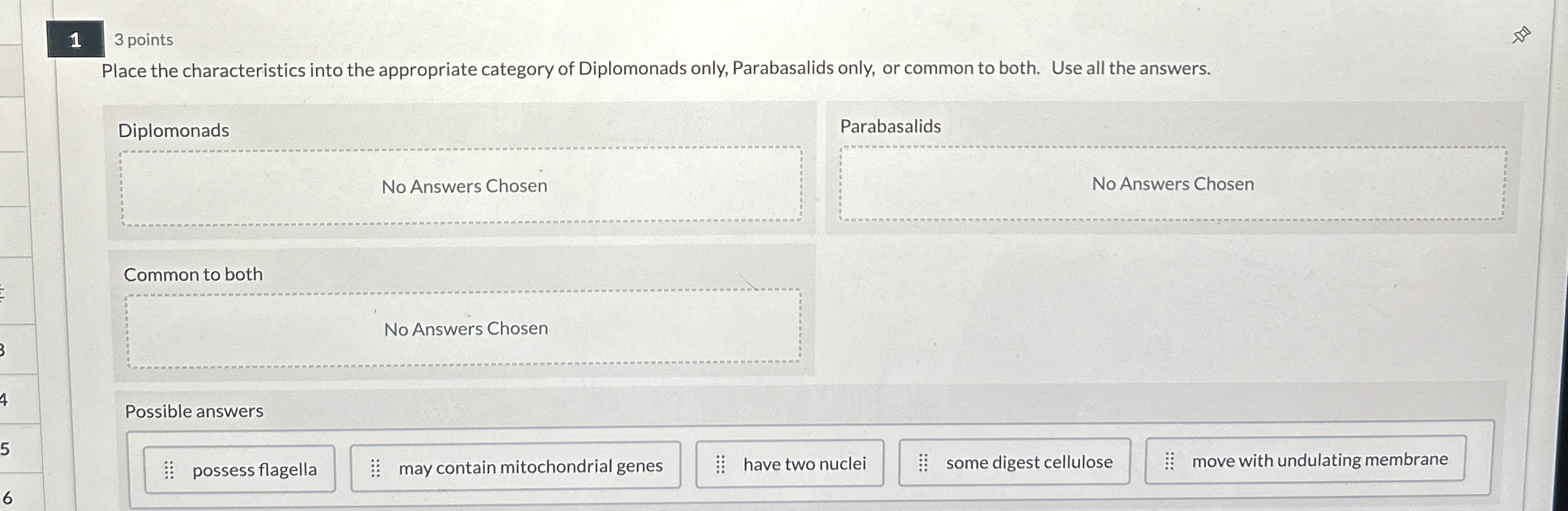 Solved 13 ﻿pointsPlace the characteristics into the | Chegg.com