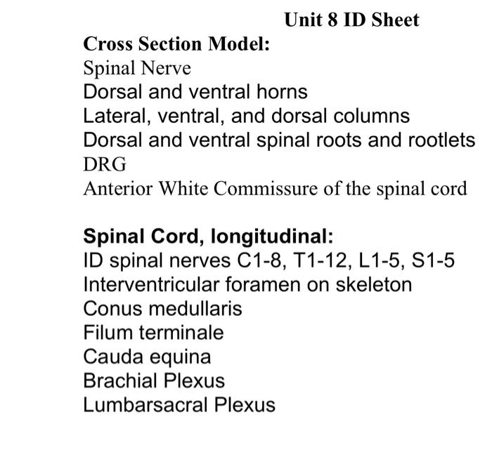 Lesion Practice Questions Left Spinalthalamic tract | Chegg.com