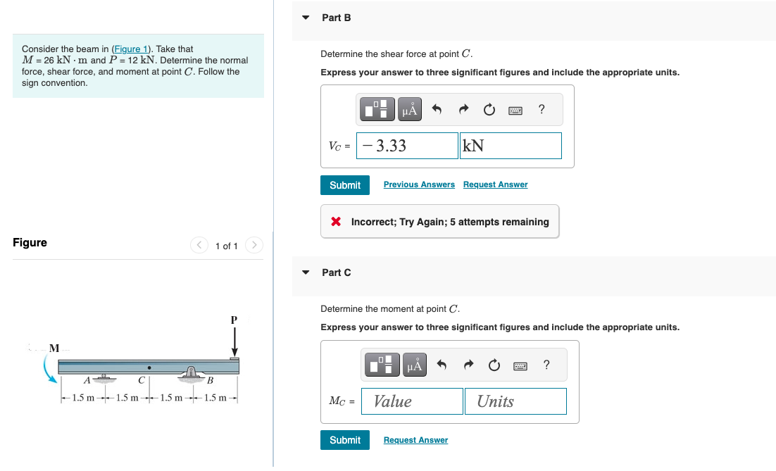 Solved Part BConsider the beam in (Figure 1). ﻿Take | Chegg.com