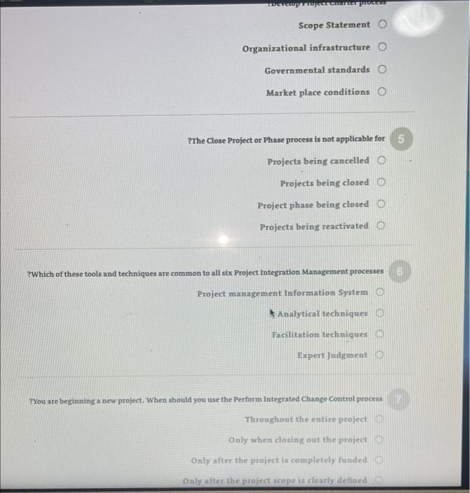 Solved Scope Statement Organizational infrastructure | Chegg.com