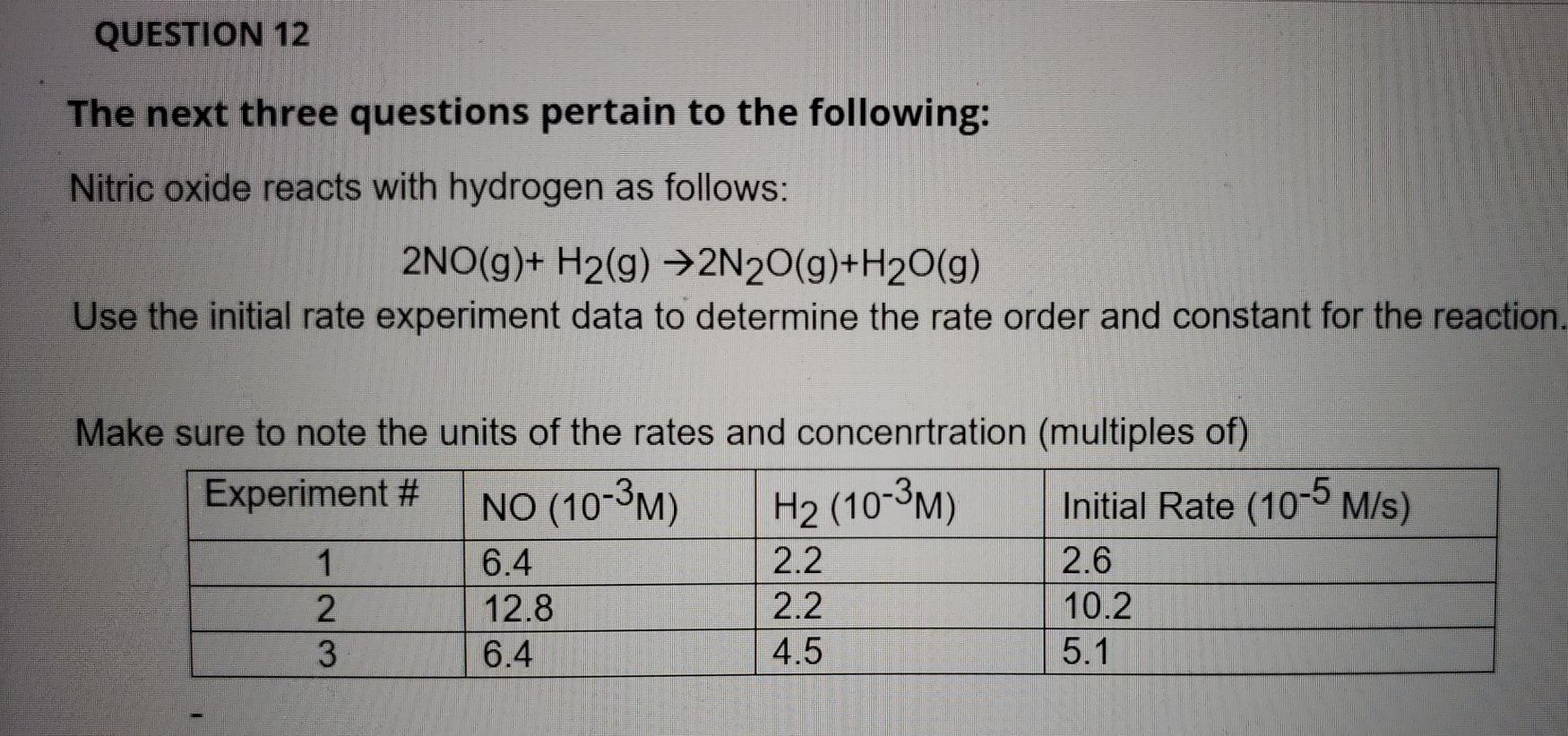 Solved What is the rate constant in form X*10^Y where the | Chegg.com