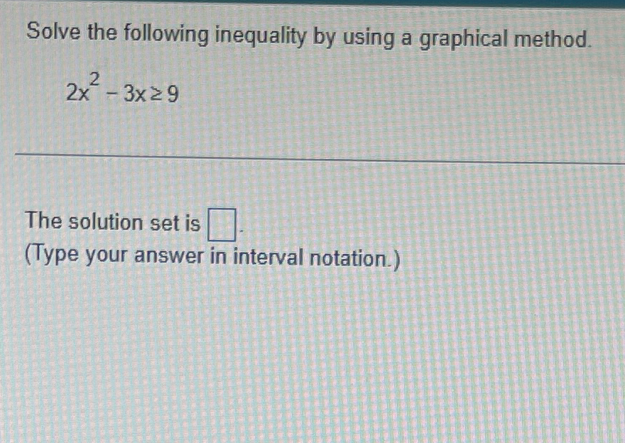 Solved Solve the following inequality by using a graphical | Chegg.com