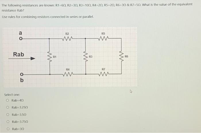 Solved The following resistances are known: R1=60, R2=30, | Chegg.com
