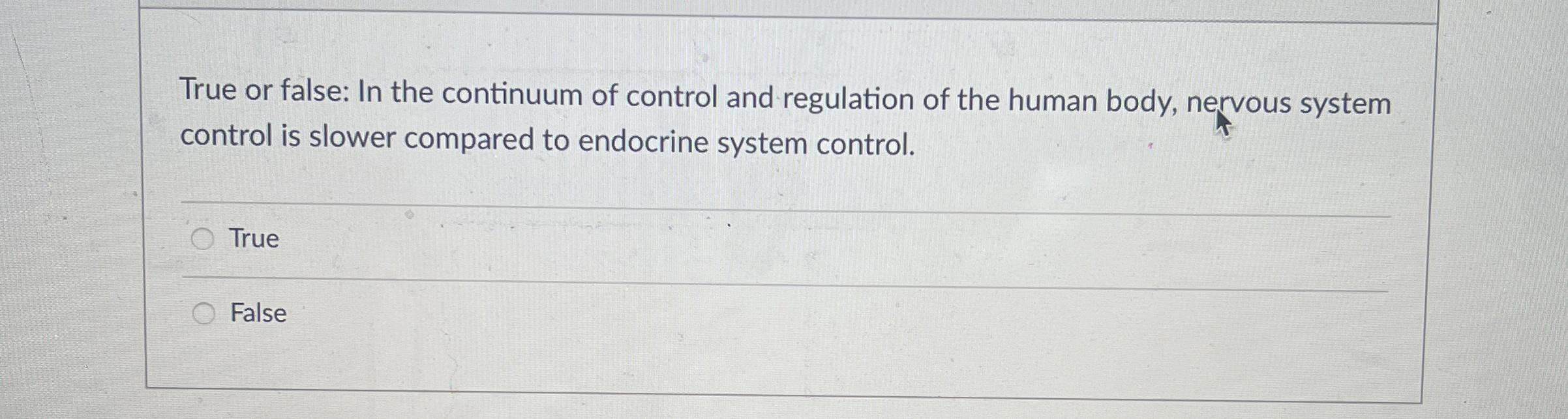 Solved True or false: In the continuum of control and | Chegg.com