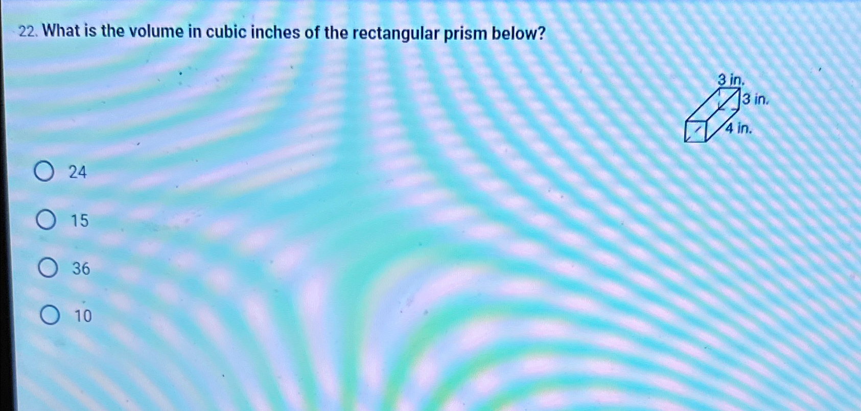 Solved What is the volume in cubic inches of the rectangular | Chegg.com