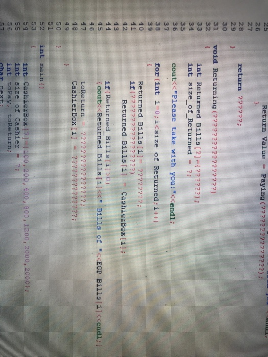 Solved Program Description : The cashier in the store needs | Chegg.com