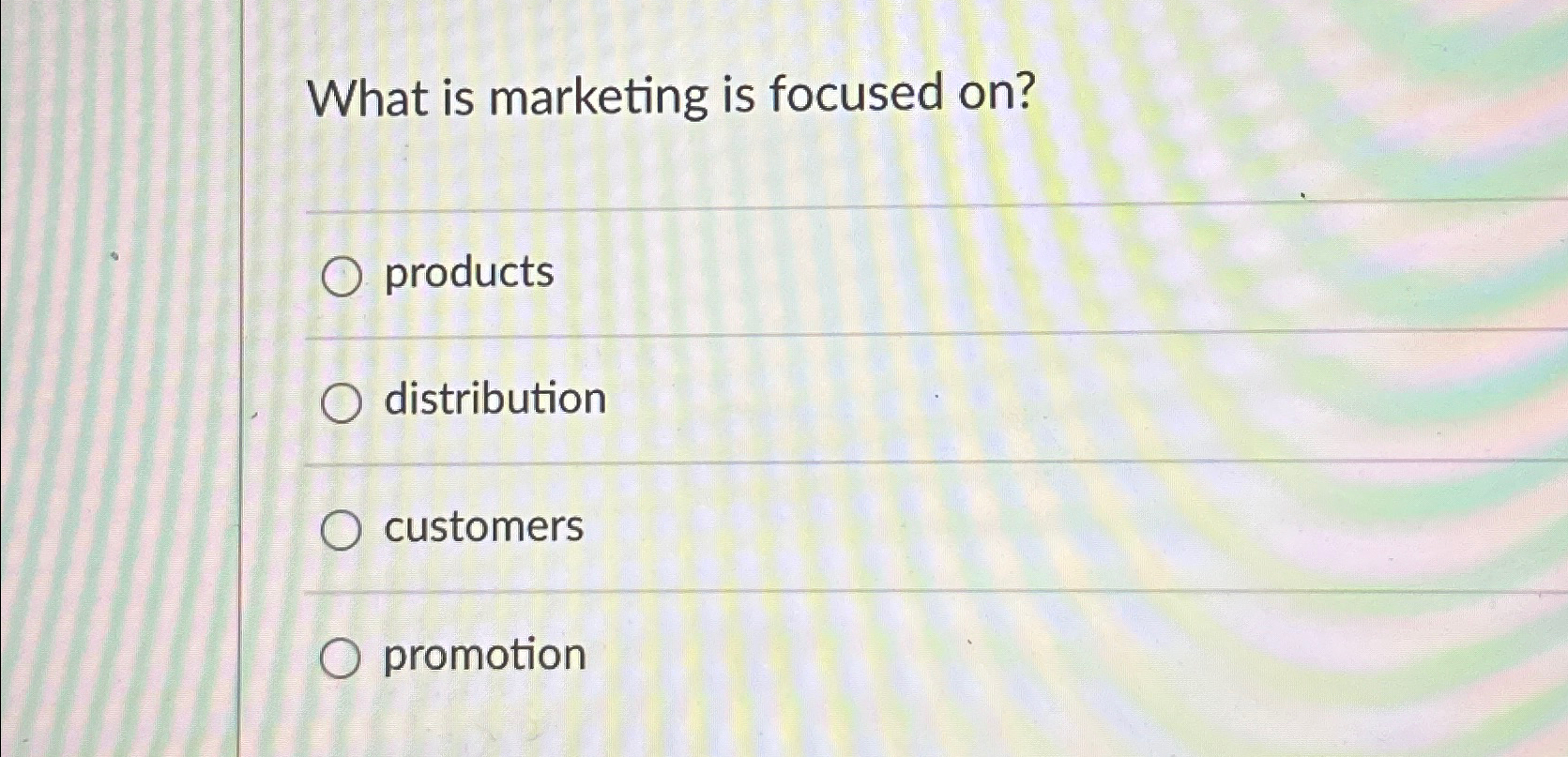 Solved What is marketing is focused | Chegg.com