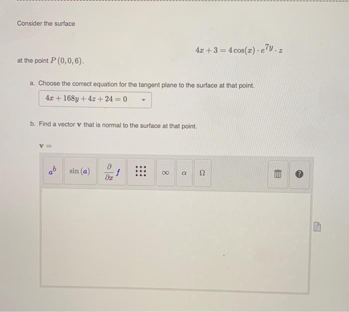 Solved Consider the surface at the point P(0,0,6) | Chegg.com