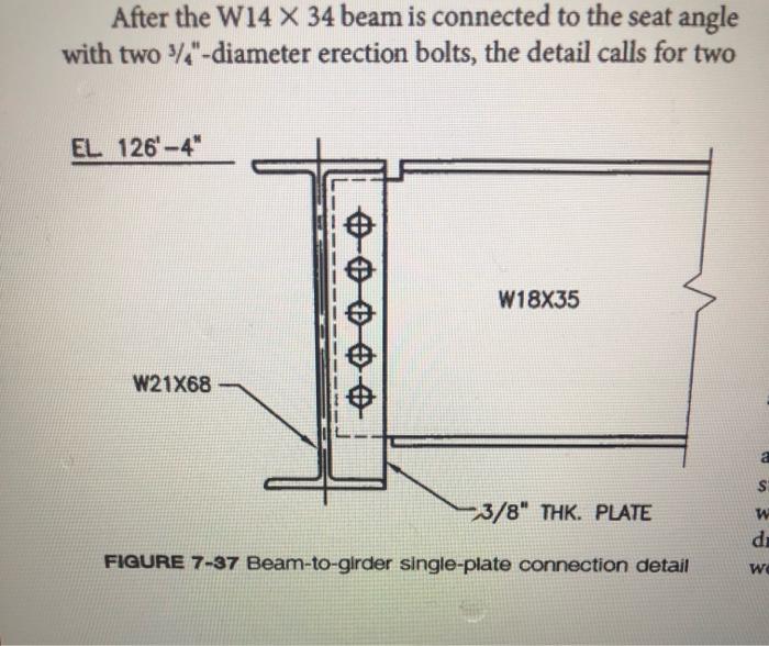 Solved 5. In Figure 7-37 what is the W18X36 bolted to? 6. | Chegg.com