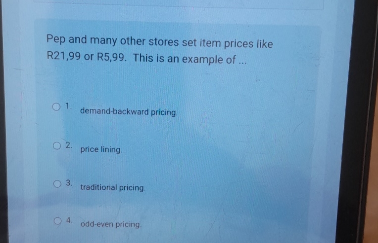 Solved Pep and many other stores set item prices likeR21,99 | Chegg.com