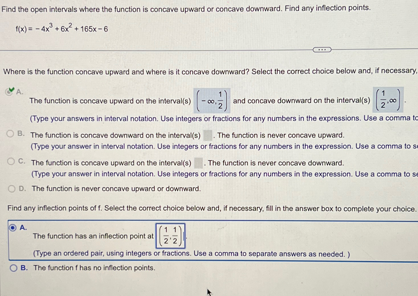 Solved Find the open intervals where the function is concave | Chegg.com