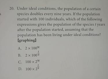 Solved Under ideal conditions, the population of a certain | Chegg.com