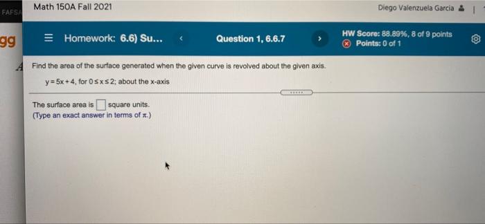 Solved Math 150A Fall 2021 FAFSA Diego Valenzuela Garcia gg | Chegg.com