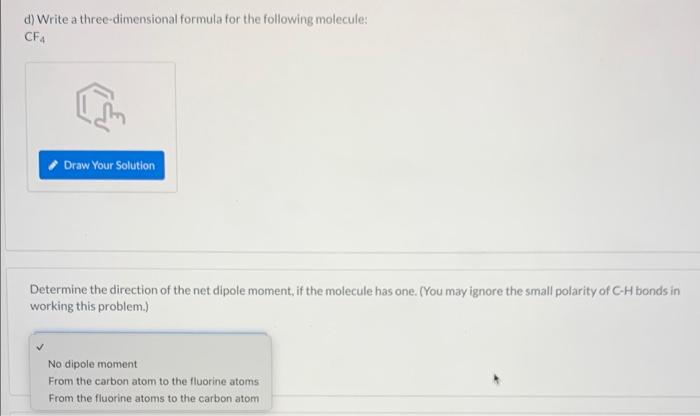 Solved c) Write a three-dimensional formula for the | Chegg.com