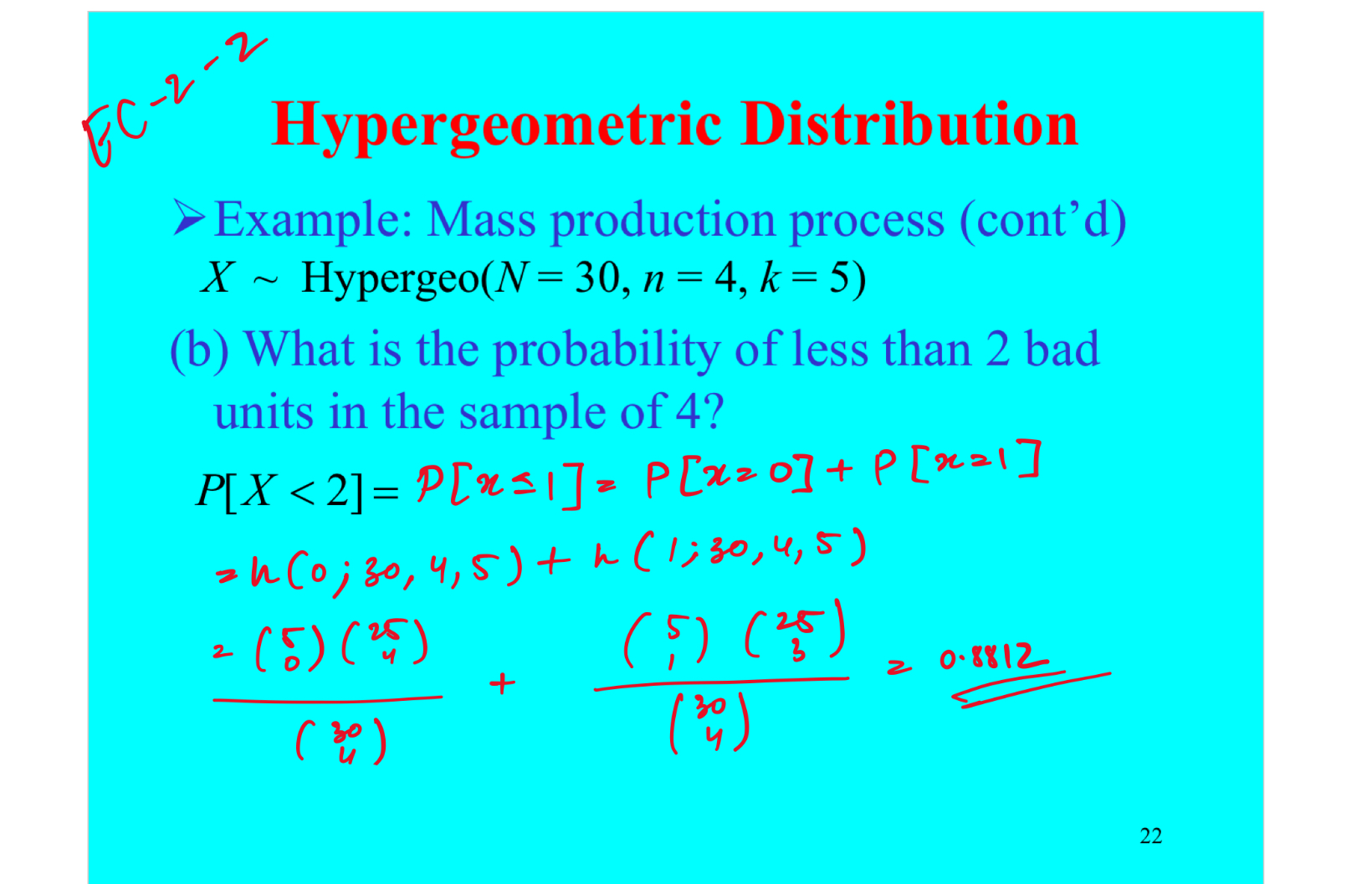Hypergeometric DistributionExample: Mass production | Chegg.com