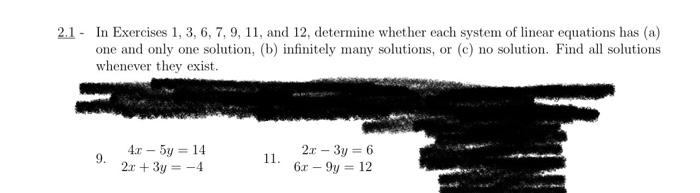 Solved 1. In Exercises 1, 3,6,7,9,11, and 12, determine | Chegg.com
