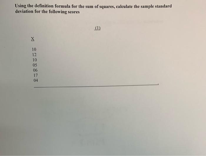 Solved Using the computation formula for the sum of squares, | Chegg.com