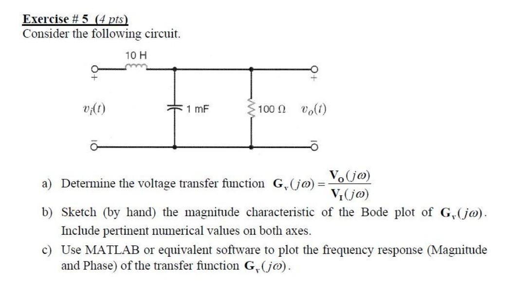 Solved Exercise # 5 (4 pts) Consider the following circuit. | Chegg.com