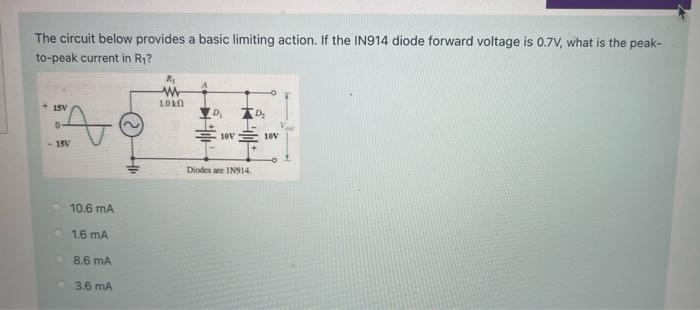 Solved The circuit below provides a basic limiting action. | Chegg.com
