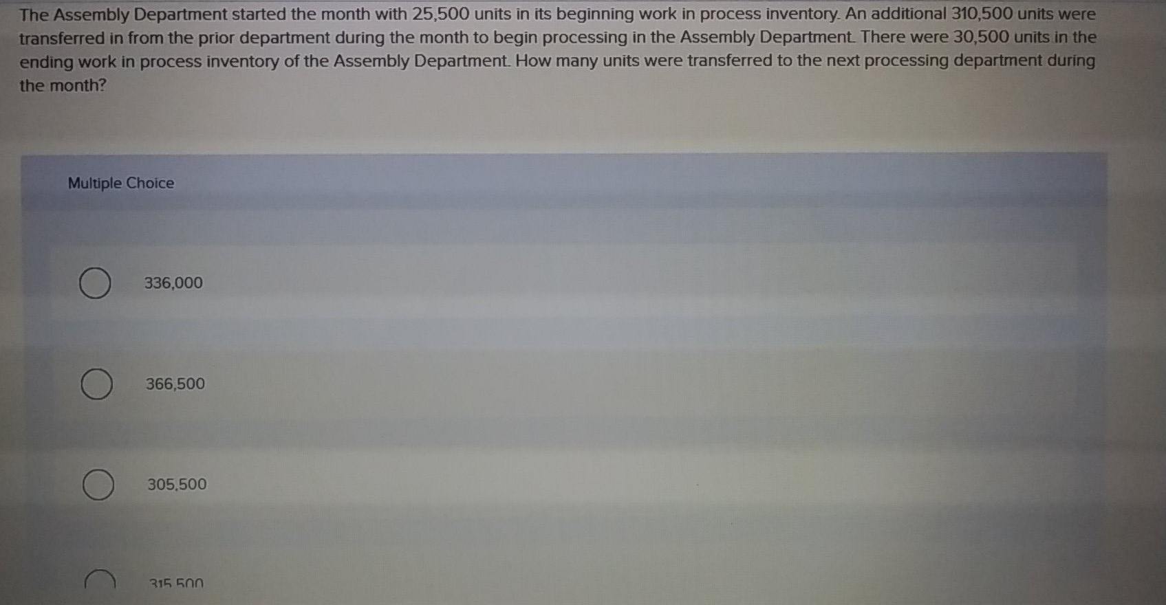 Solved The Assembly Department started the month with 25,500 | Chegg.com