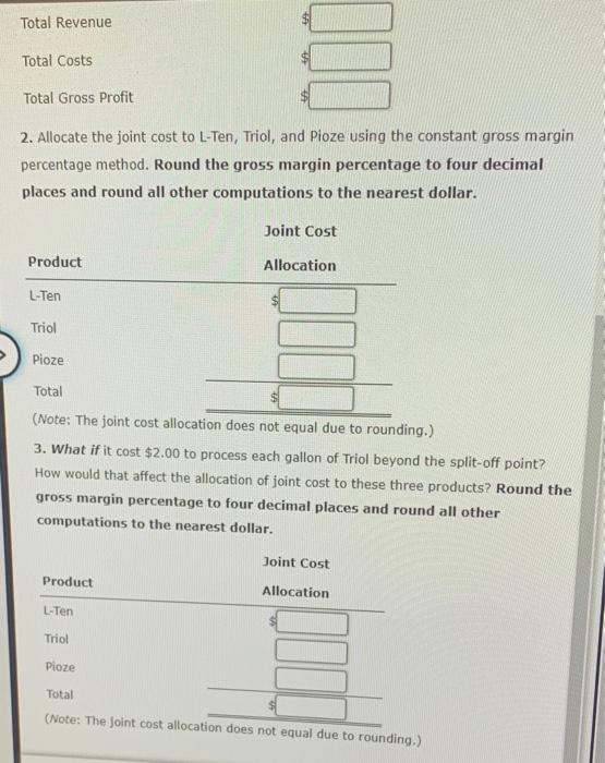 Solved Allocating Joint Costs Using the Constant Gross | Chegg.com