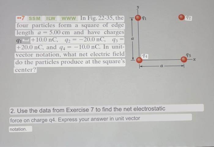 Solved ∗7 SSM ILW www In Fig. 22-35, the four particles form | Chegg.com