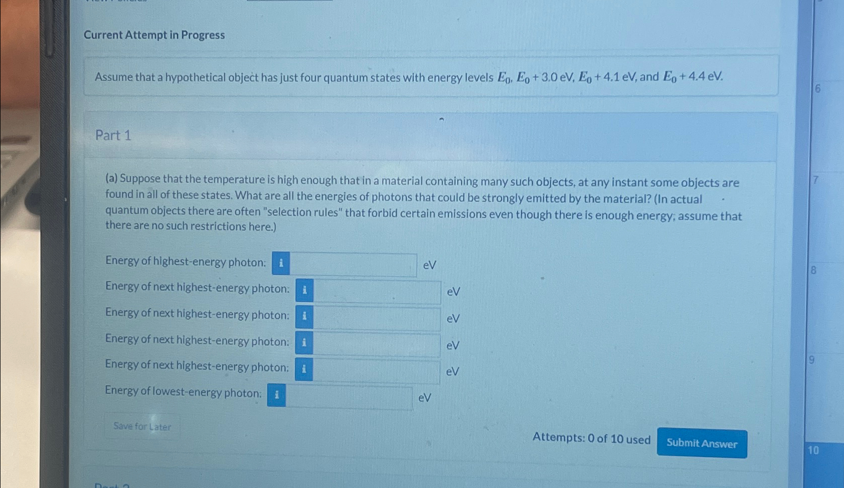 Solved Current Attempt in ProgressAssume that a hypothetical | Chegg.com