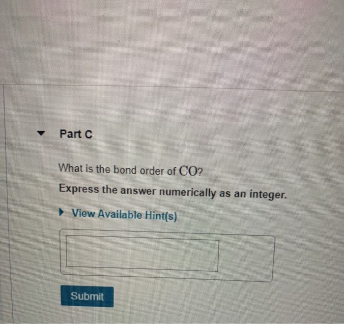 Solved Item 1 Bond order corresponds to the type of bond. | Chegg.com