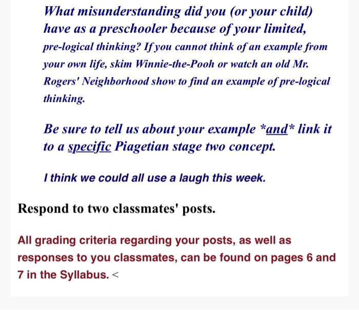 Solved What misunderstanding did you (or your child) have as | Chegg.com