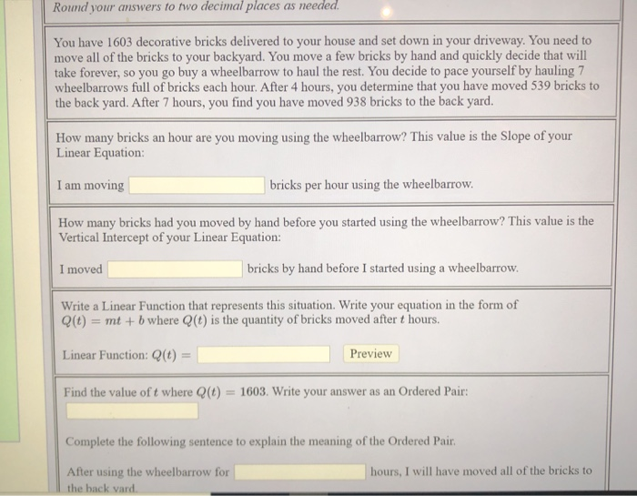 Solved Round your anSwers to two decimal places as needed | Chegg.com