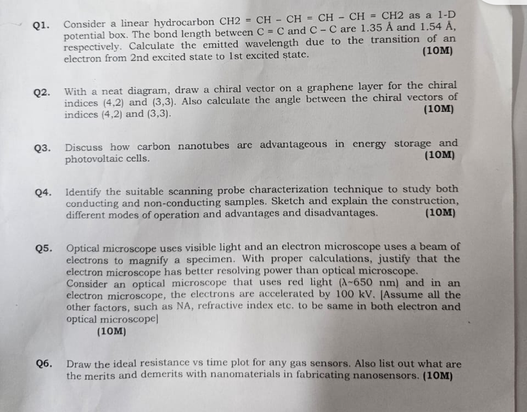 Solved Q1. Consider a linear hydrocarbon \\( \\mathrm{CH} | Chegg.com