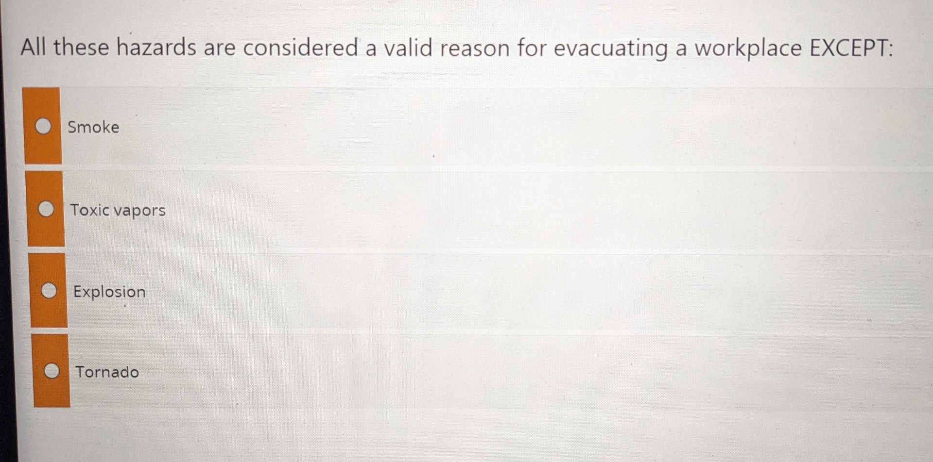 Solved All these hazards are considered a valid reason for | Chegg.com