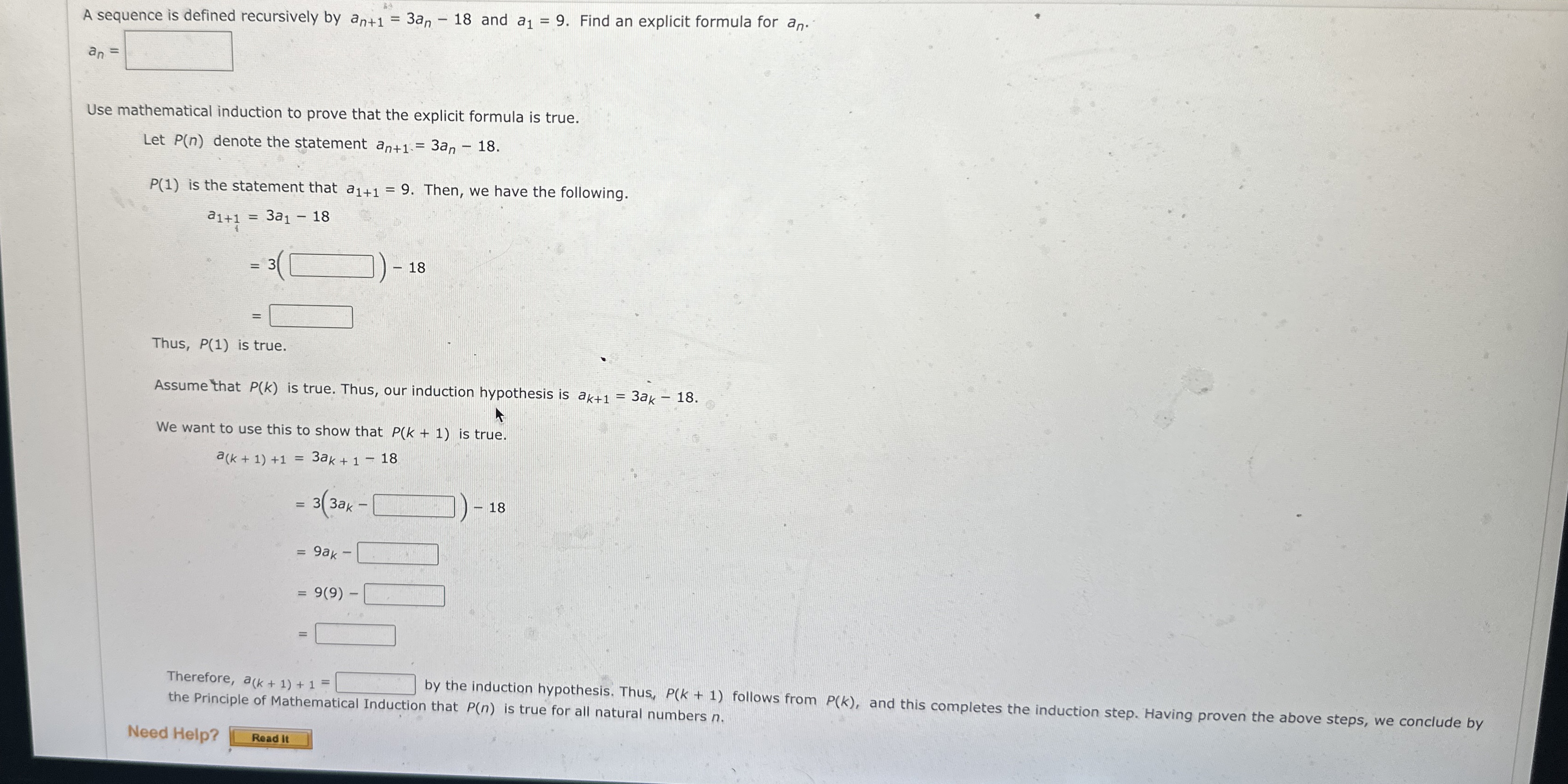 [Solved]: A sequence is defined recursively by a_(n+1)=3a_(n