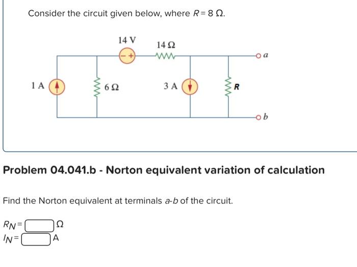Solved Consider the circuit given below, where R=8Ω. Problem | Chegg.com