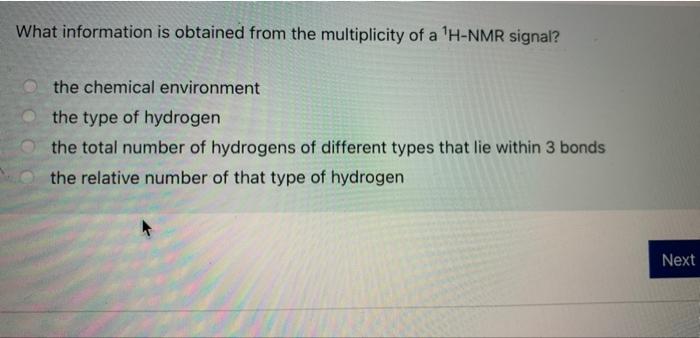 Solved What information is obtained from the multiplicity of | Chegg.com