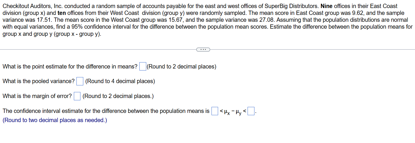 Solved Checkitout Auditors, Inc. conducted a random sample | Chegg.com