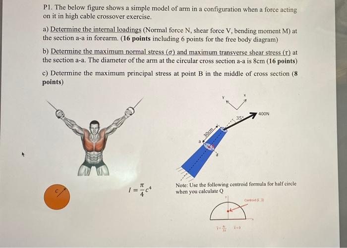 Solved P1. The below figure shows a simple model of arm in a | Chegg.com