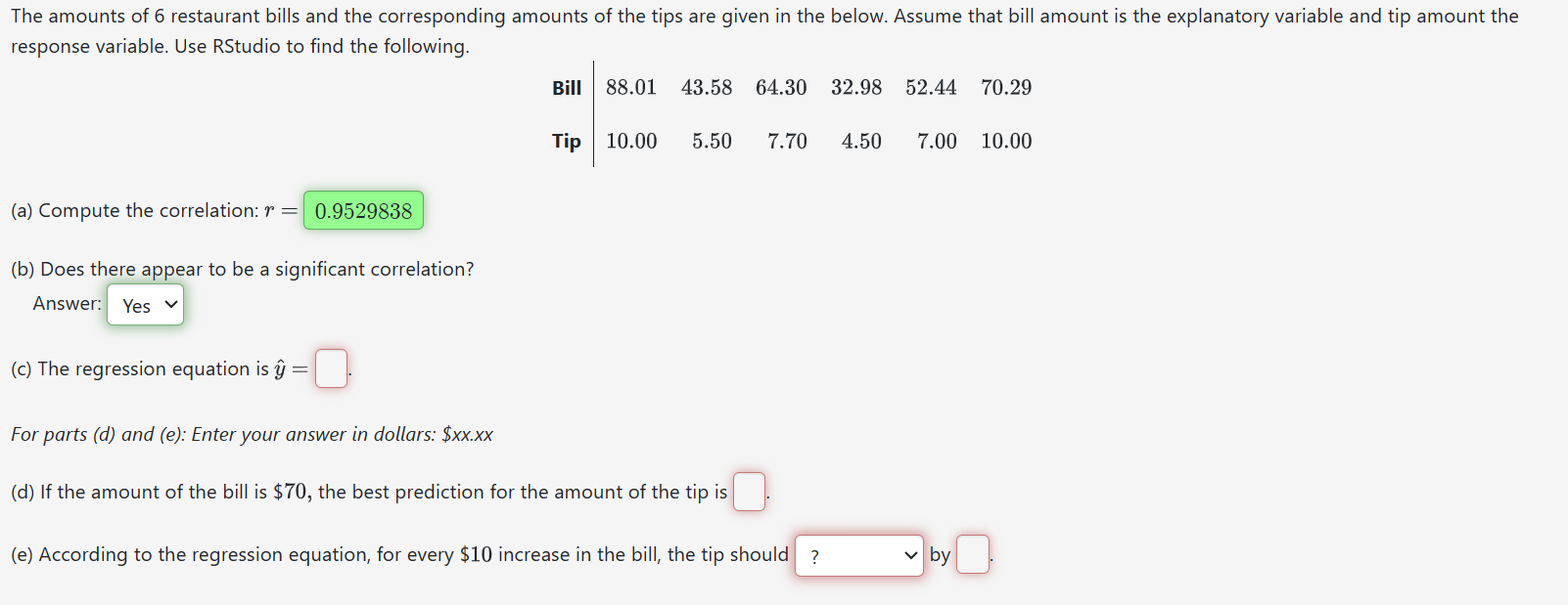 Solved How do I solve this?The amounts of 6 ﻿restaurant | Chegg.com