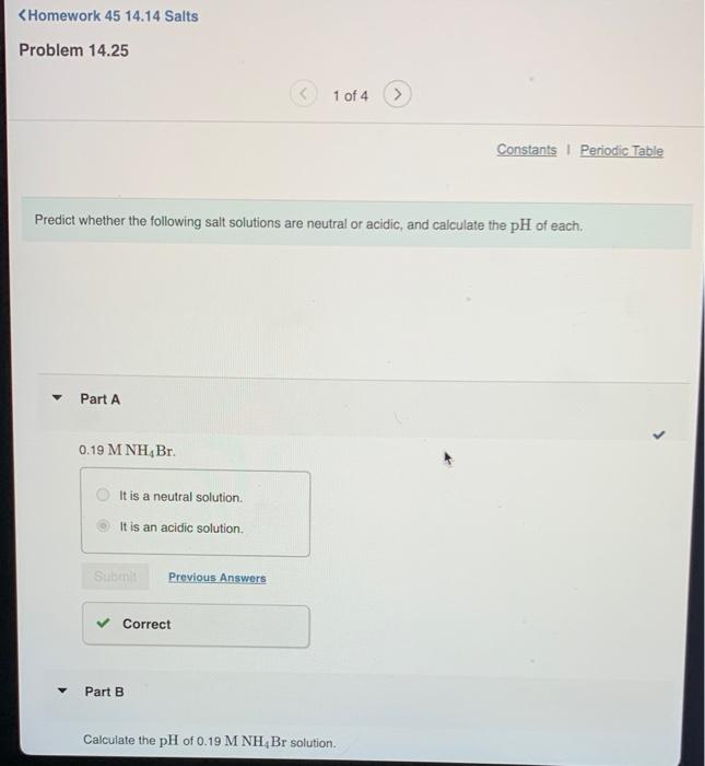 Solved Predict whether the following salt solutions are | Chegg.com