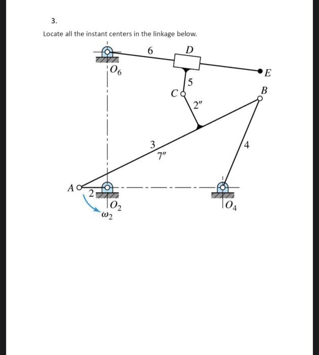 Solved 3. Locate all the instant centers in the linkage | Chegg.com