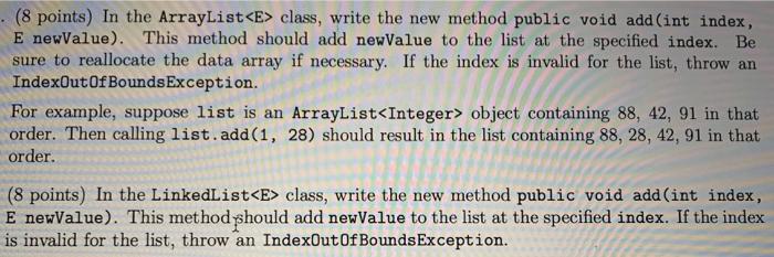 Solved public class ArrayList implements List { // | Chegg.com