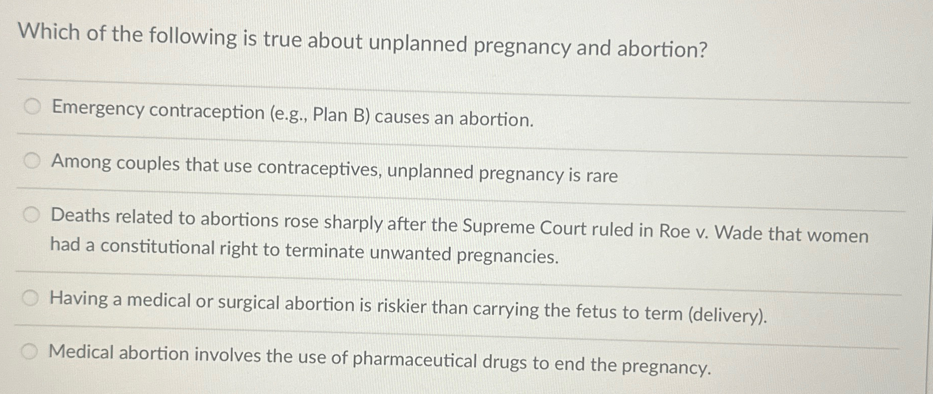 Solved Which of the following is true about unplanned | Chegg.com