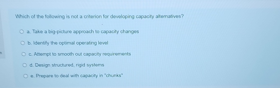 Solved Which of the following is not a criterion for | Chegg.com