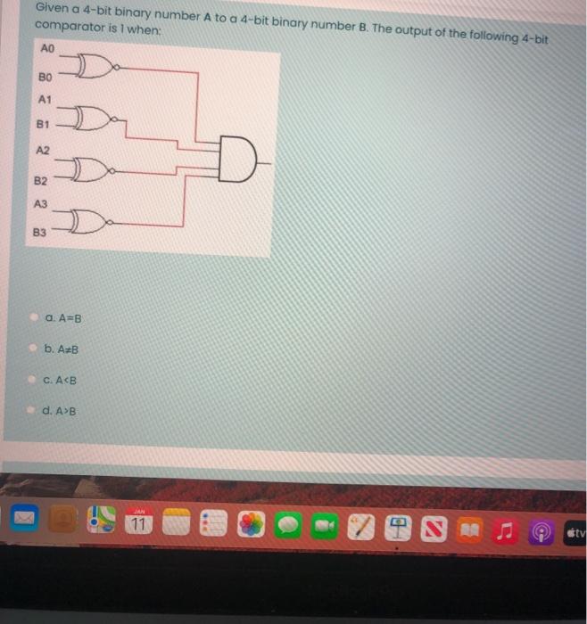 Solved Given a 4-bit binary number A to a 4-bit binary | Chegg.com